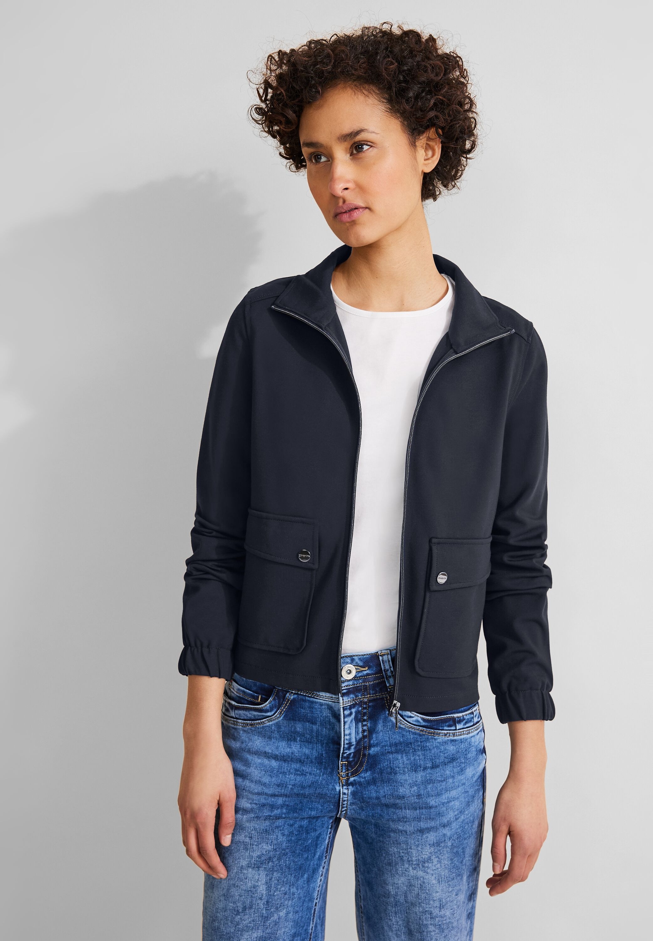 STREET ONE Kurzjacke, ohne Kapuze, in Unifarbe | BAUR