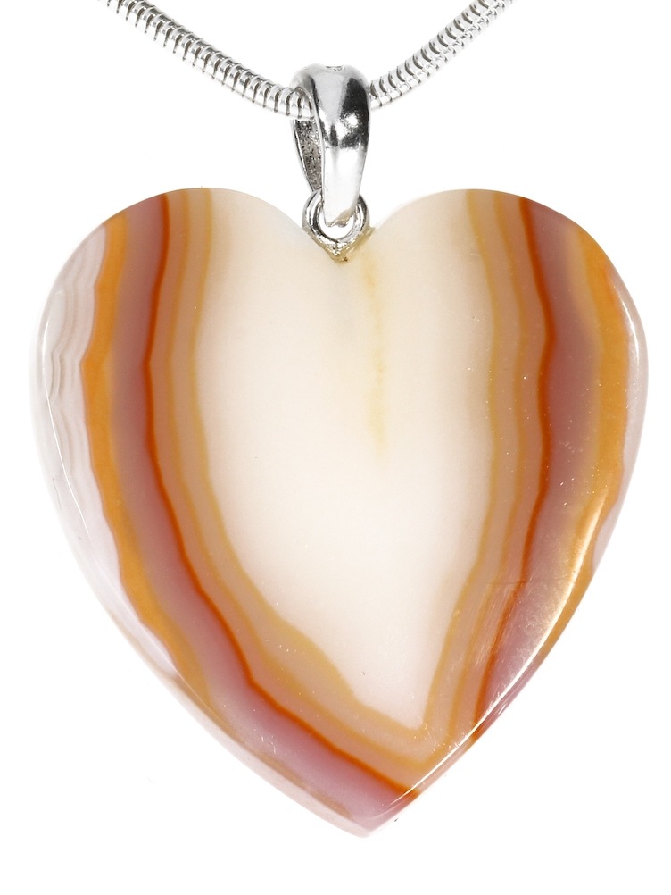 Adelia´s Kettenanhänger »Achat Herz 925 Silber Edelstein Anhänger ...