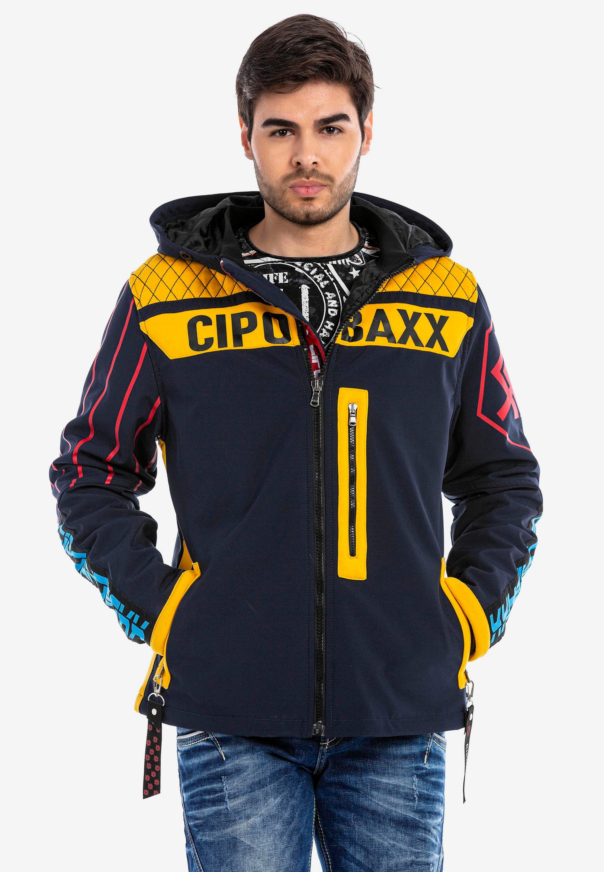 Black Friday Cipo & Baxx Outdoorjacke, mit großer Kapuze | BAUR