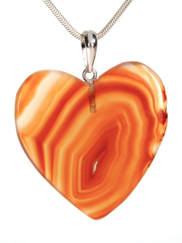 Adelia´s Kettenanhänger »Achat Herz 925 Silber Edelstein Anhänger ...