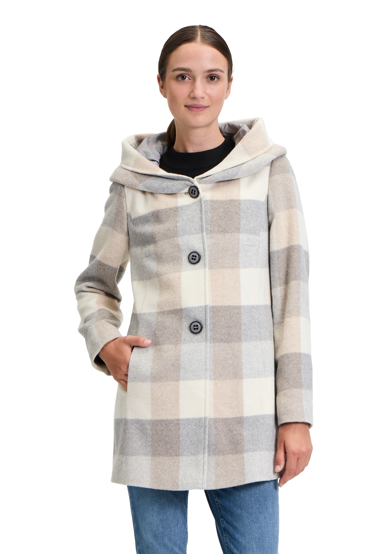 Amber & June Kurzjacke »Amber & June Kurzmantel mit Kapuze«, mit Kapuze ...