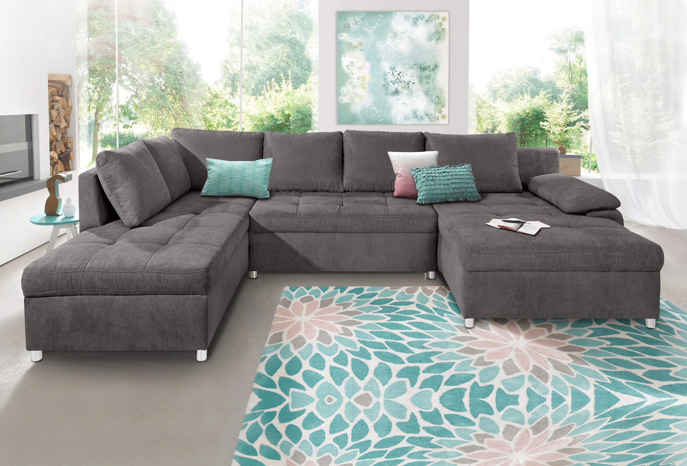 sit&more Wohnlandschaft »Labene U-Form«, wahlweise mit Bettfunktion und ...