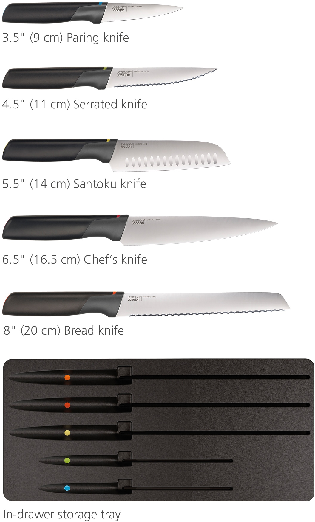 Joseph Joseph Messer-Set »Elevate«, (Set, 6 tlg.), japanisches ...