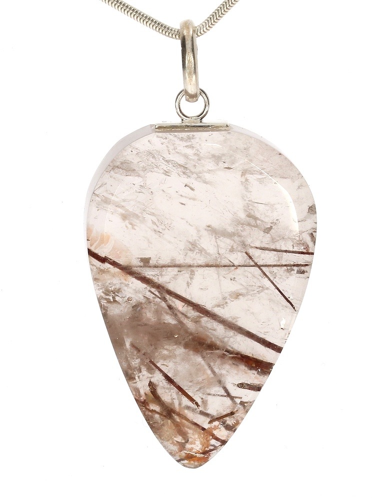 Adelia´s Kettenanhänger »Rultilquarz 925 Silber Edelstein Anhänger ...