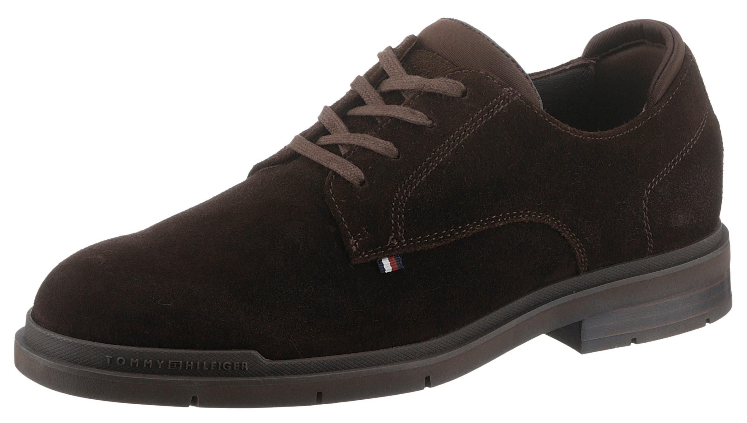 Tommy Hilfiger Schnurschuh FLEXIBLE HILFIGER SDE DERBY SHOE Freizeitschuh Halbschuh Businessschuh mit Fersen Posterung
