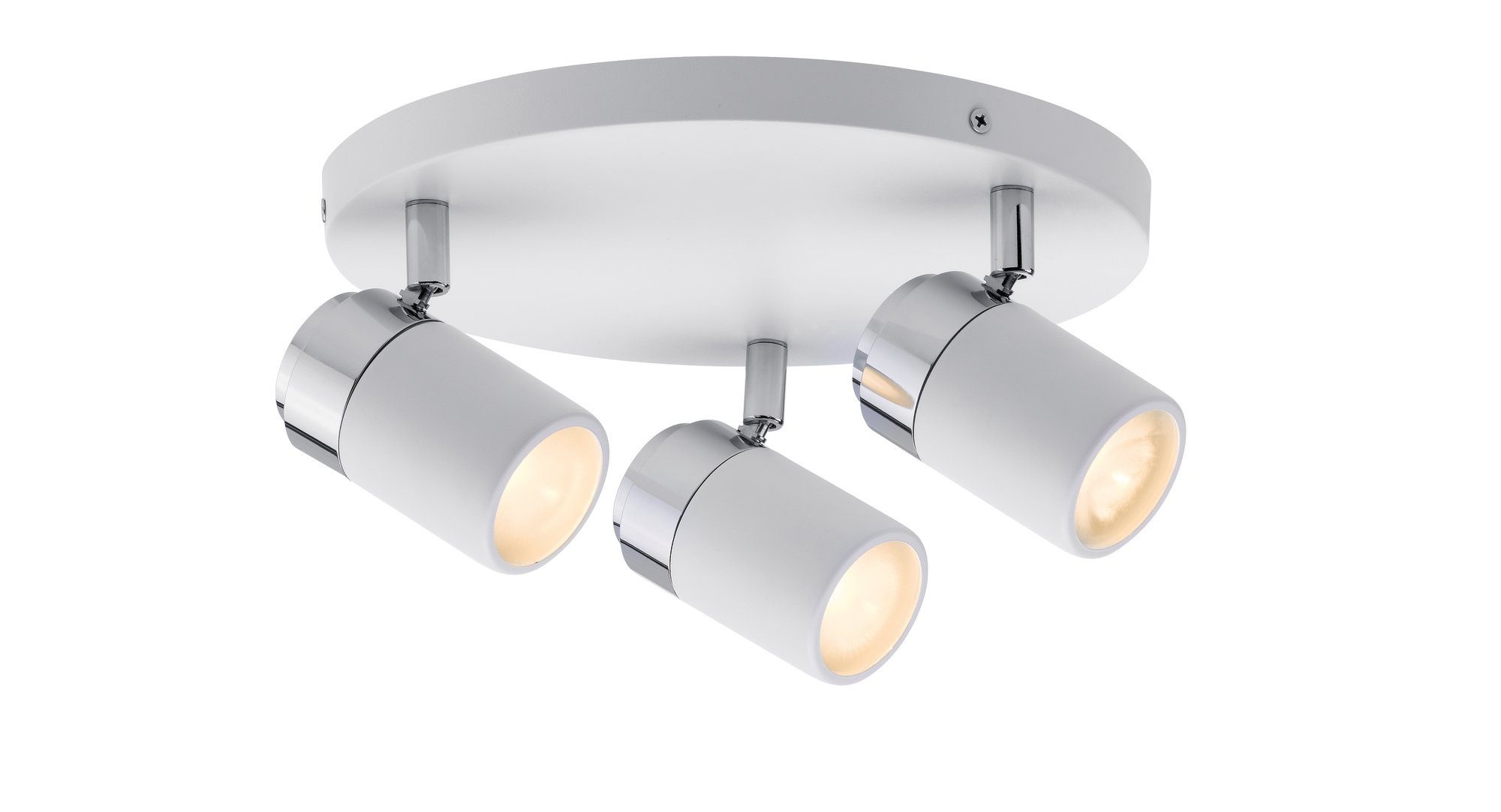 Paulmann Led Deckenleuchte 3er Spot Gu10 Weiß Chrom Zyli Rondell Ohne
