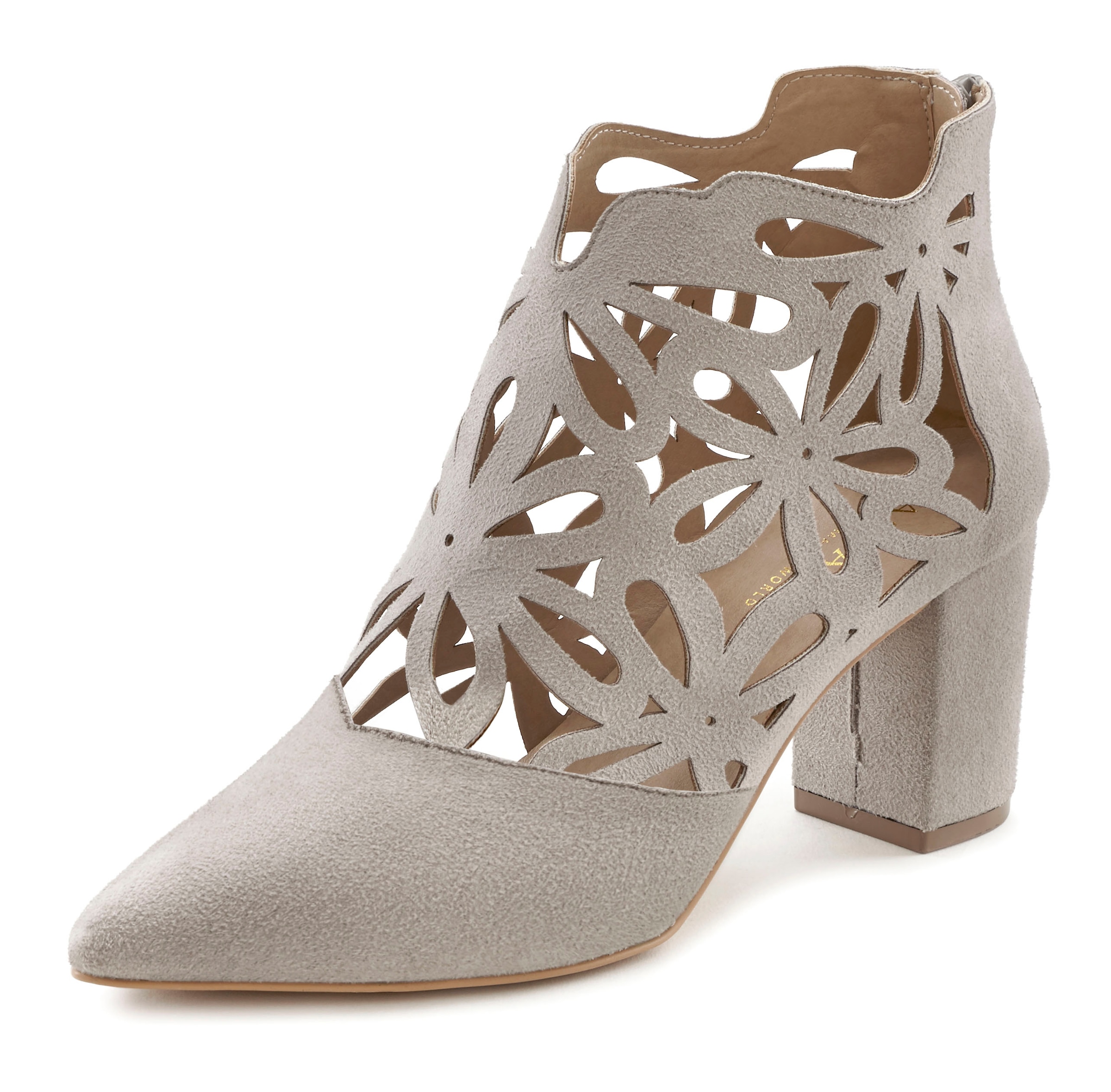 LASCANA Stiefelette, Sommerboots mit femininer Spitze und Blockabsatz ...