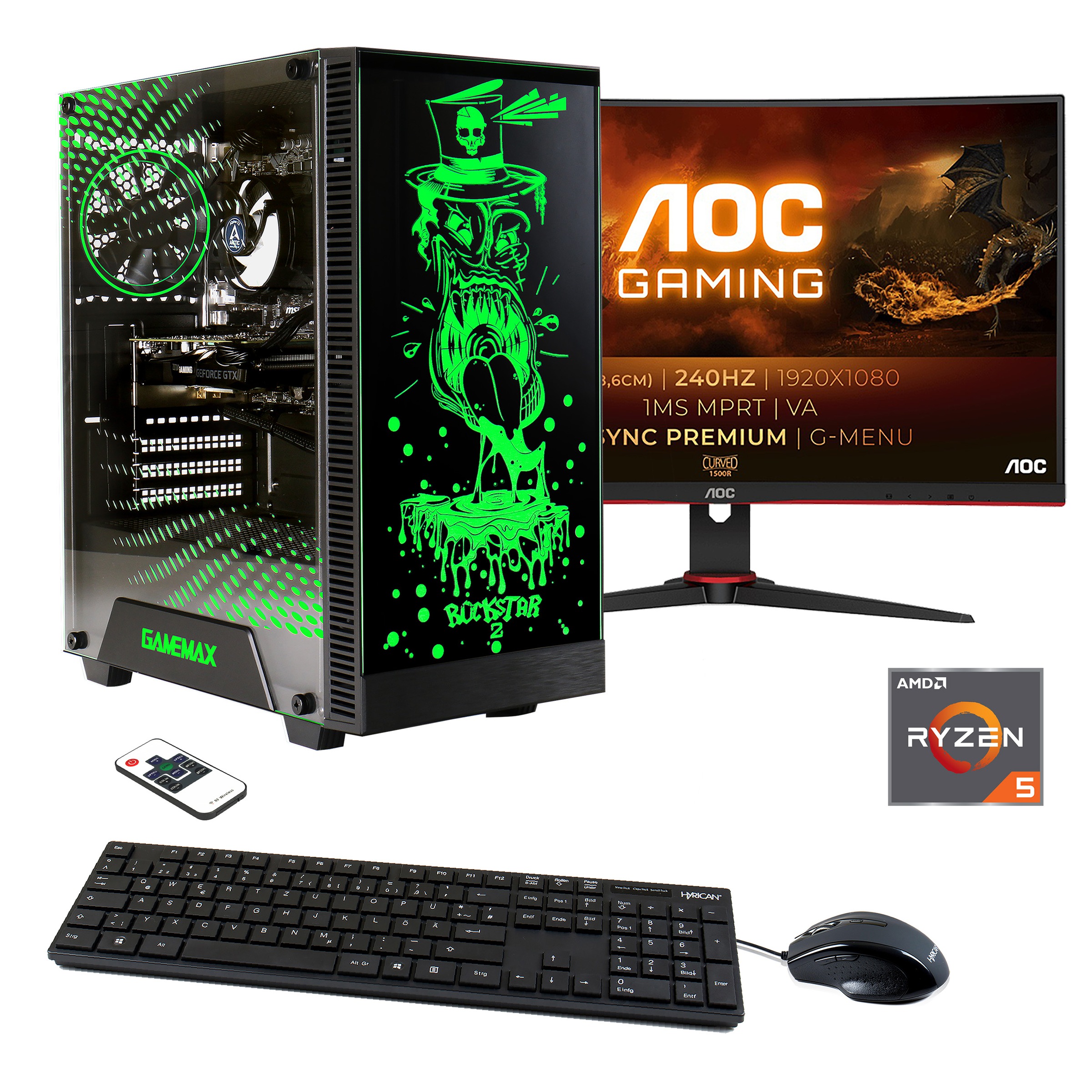 Hyrican Gaming-PC-Komplettsystem »Rockstar SET02373«, inklusive 27 ...