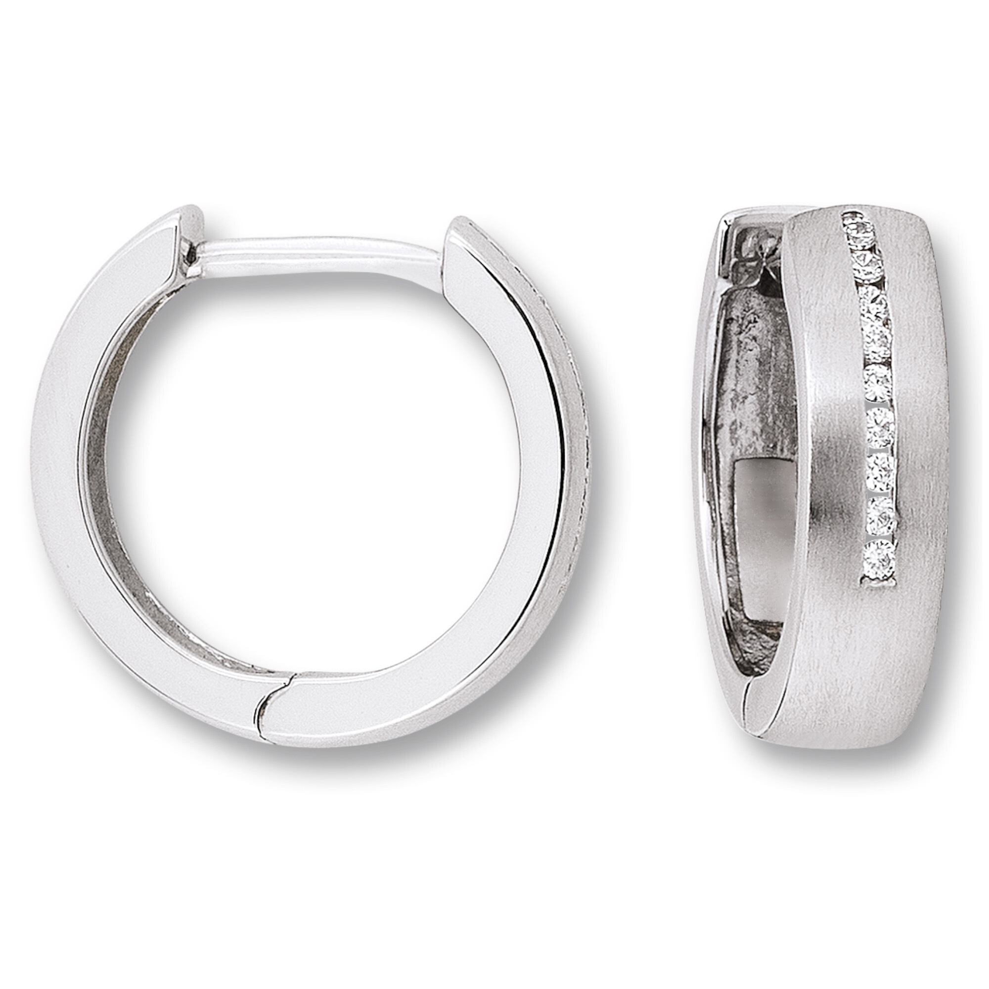 Vivance Paar Creolen »0.09 ct Diamant Brillant Ohrringe Creolen aus 585 Weißgold«, Damen Gold ...