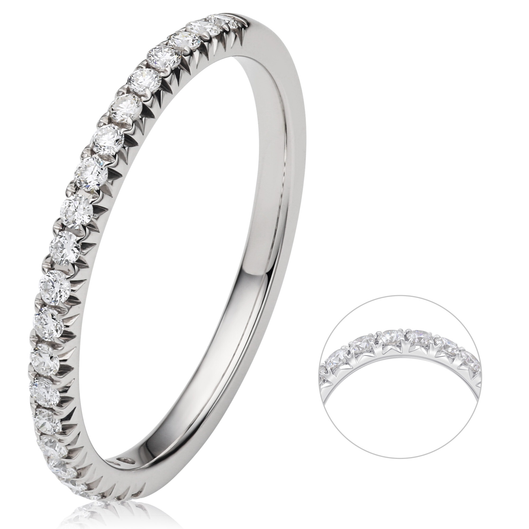 ONE ELEMENT Diamantring »0.25 ct Diamant Brillant Memoire Ring«, aus 585 Weißgold – ein ...