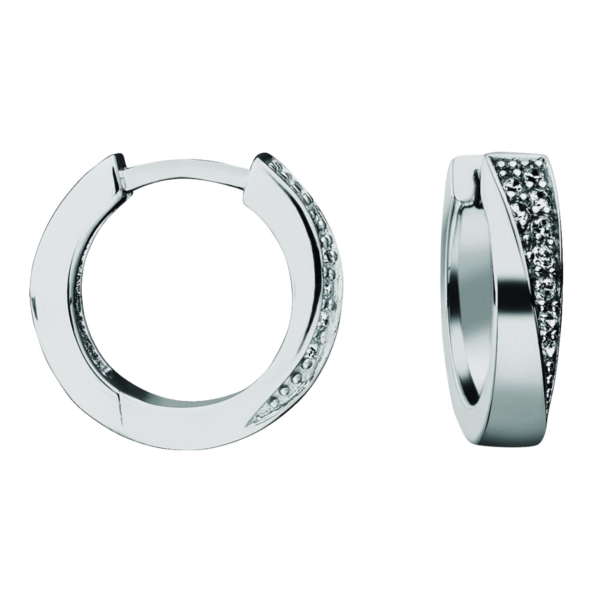 ONE ELEMENT Paar Creolen »Zirkonia Ohrringe Creolen aus 925 Silber Ø 15,2 x 3,4 mm«, Damen ...