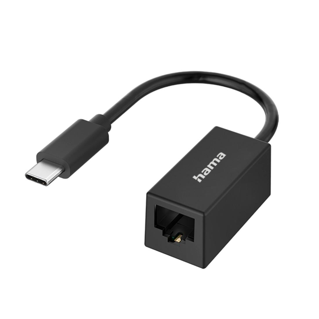 Hama USB-Adapter »Netzwerk-Adapter USB-C-Stecker-LAN/Ethernet-Buchse ...