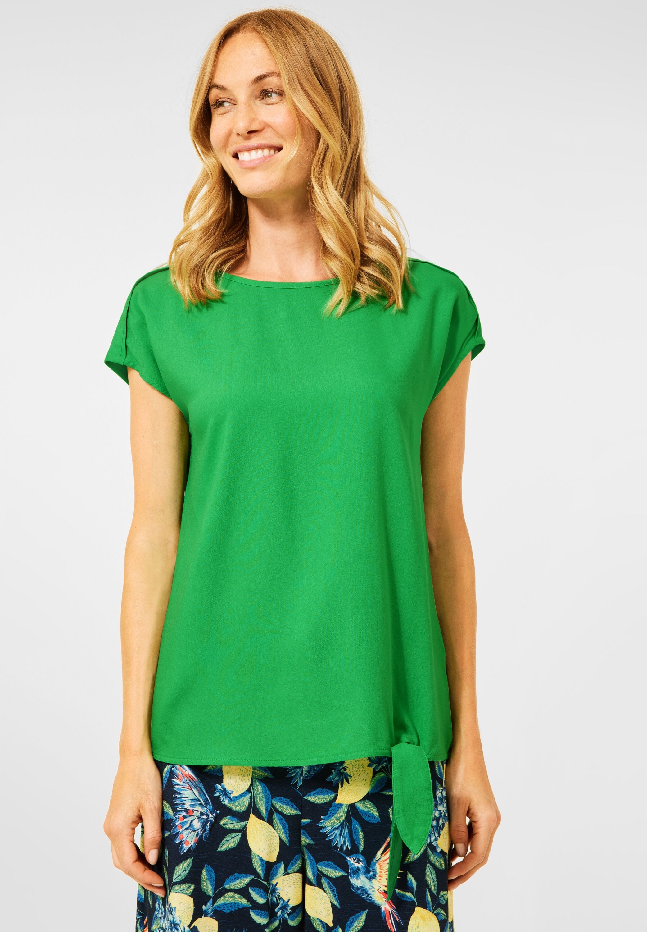 Cecil Kurzarmbluse, mit Knotendetail am Saum kaufen | BAUR