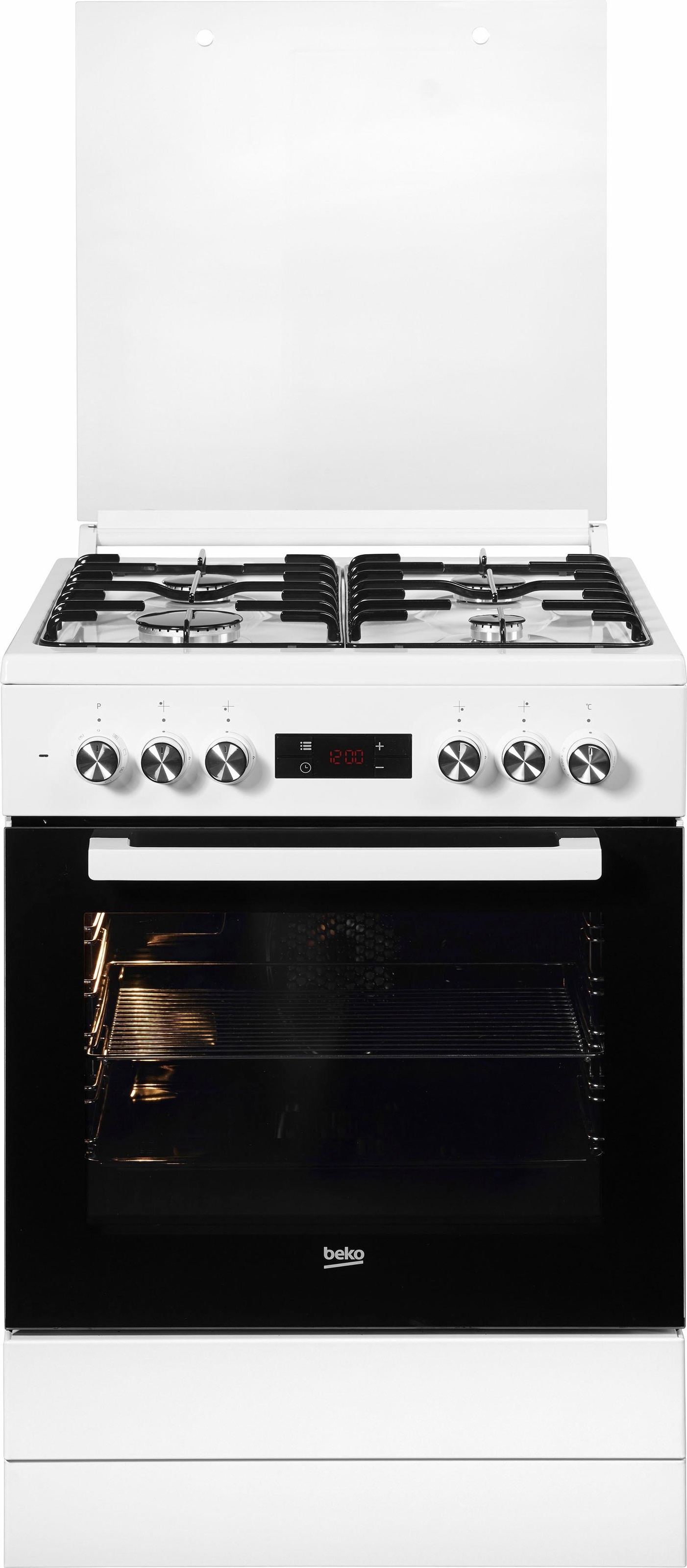 BEKO Gas-Standherd »FSM62320DWS«, FSM62320DWS, mit Teleskopauszug nachrüstbar | BAUR