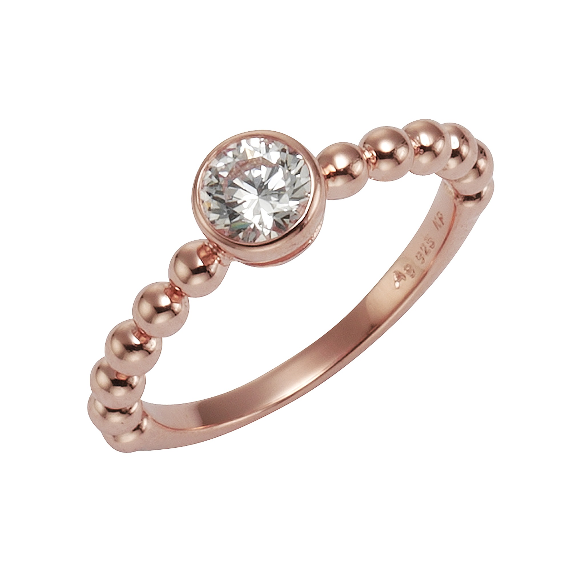 Zeeme Fingerring »925 Silber rosé vergoldet Zirkonia« bestellen | BAUR