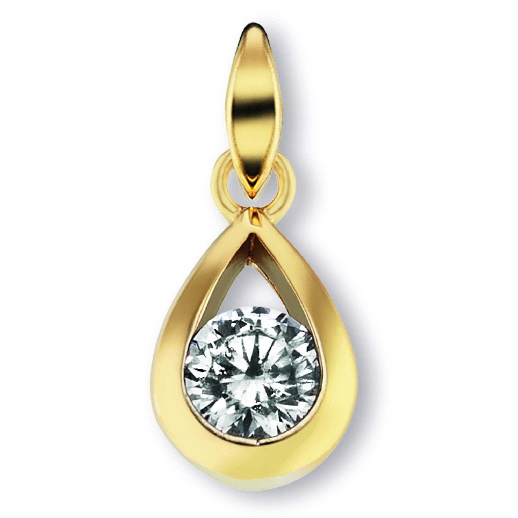 ONE ELEMENT Kette mit Anhänger »Zirkonia Anhänger aus 333 Gelbgold ...