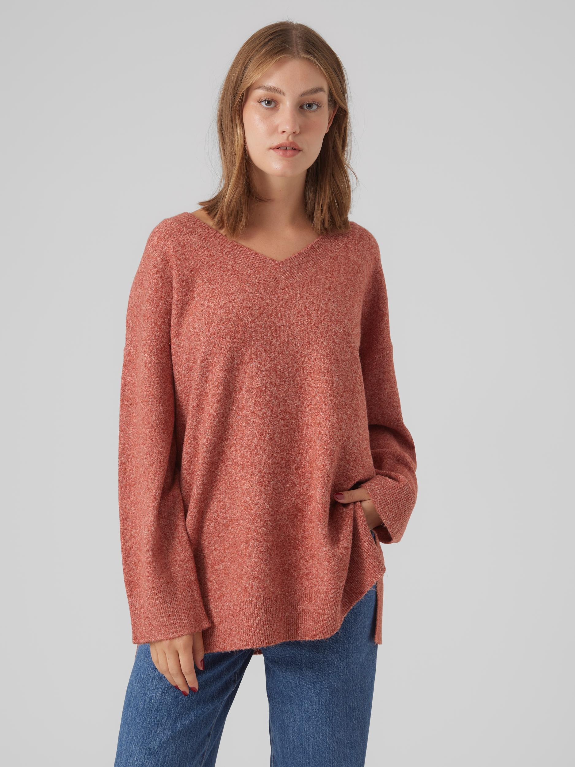 Vero Moda V-Ausschnitt-Pullover »VMDOFFY LS LONG V-NECK PULLOVER GA BOO« online kaufen | BAUR