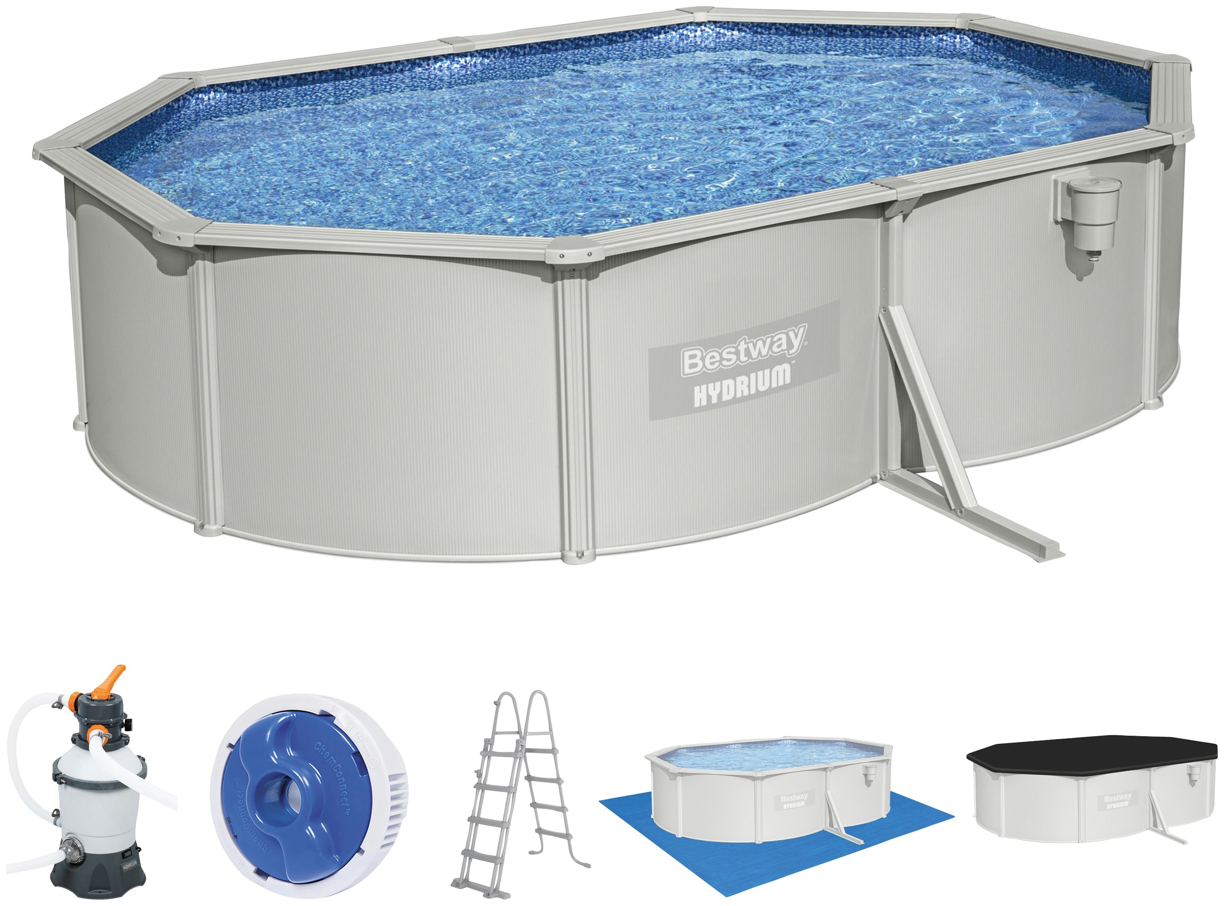 Bestway Framepool »Hydrium Pool Set oval«, (6 tlg.) bestellen | BAUR
