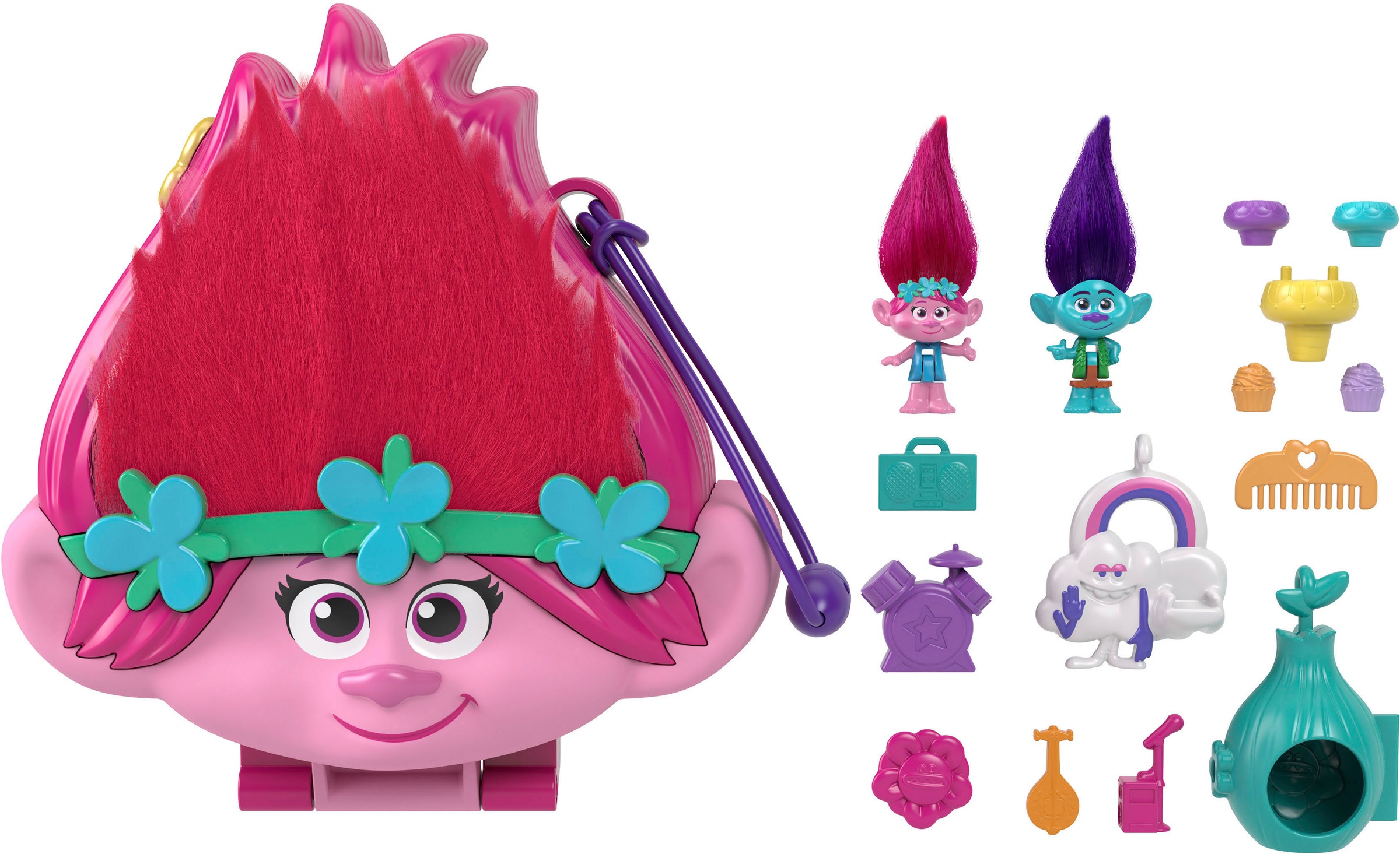 Mattel® Spielwelt »Trolls, Polly Pocket Schatulle«, (Set) | BAUR