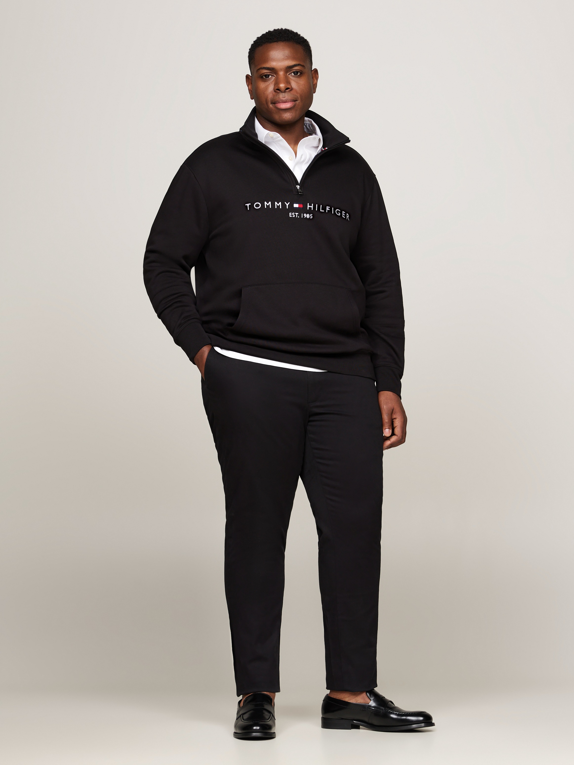 Tommy Hilfiger Big Tall Sweatshirt BT TOMMY LOGO MOCKNECK B in GroBen GroBen Aufdruck in der Brustmitte bestellen BAUR