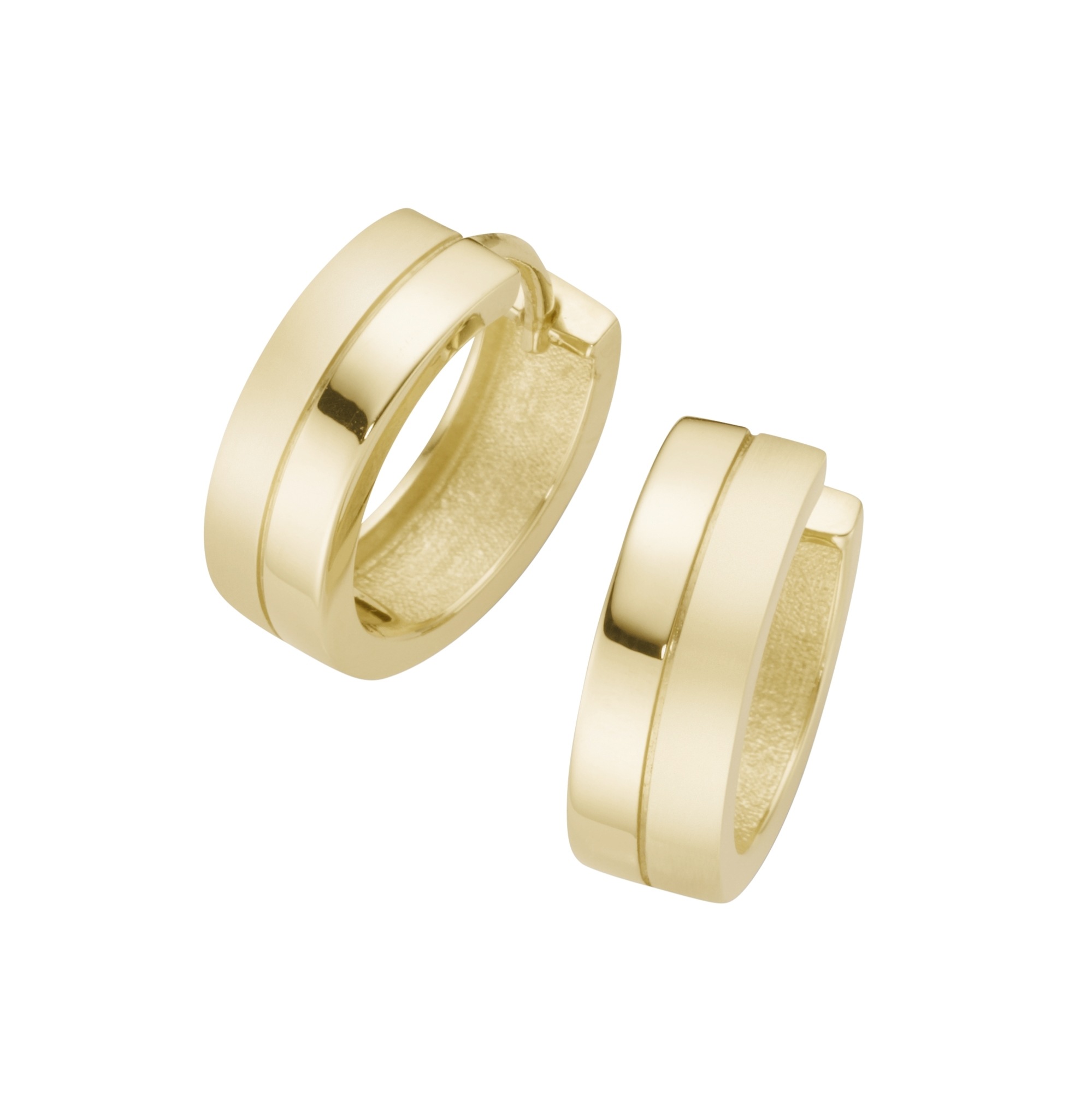 Luigi Merano Paar Creolen »Hälfte Matt-Optik und Hälfte Hochglanz-Finish, Gold 375« bestellen | BAUR