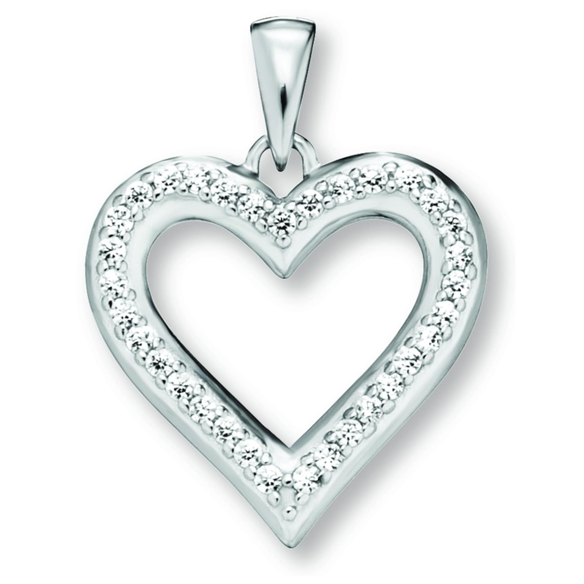 ONE ELEMENT Kettenanhänger »Zirkonia Herz Herz Anhänger aus 925 Silber ...