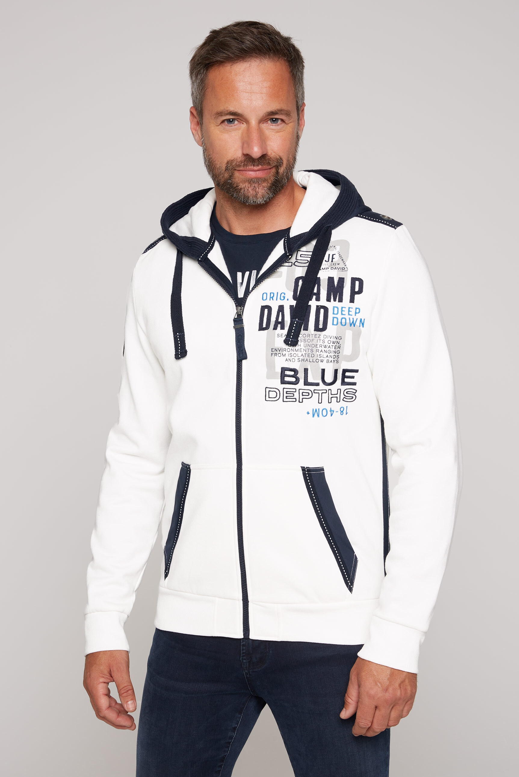 CAMP DAVID Kapuzensweatjacke, mit breiten Zugbändern für | BAUR