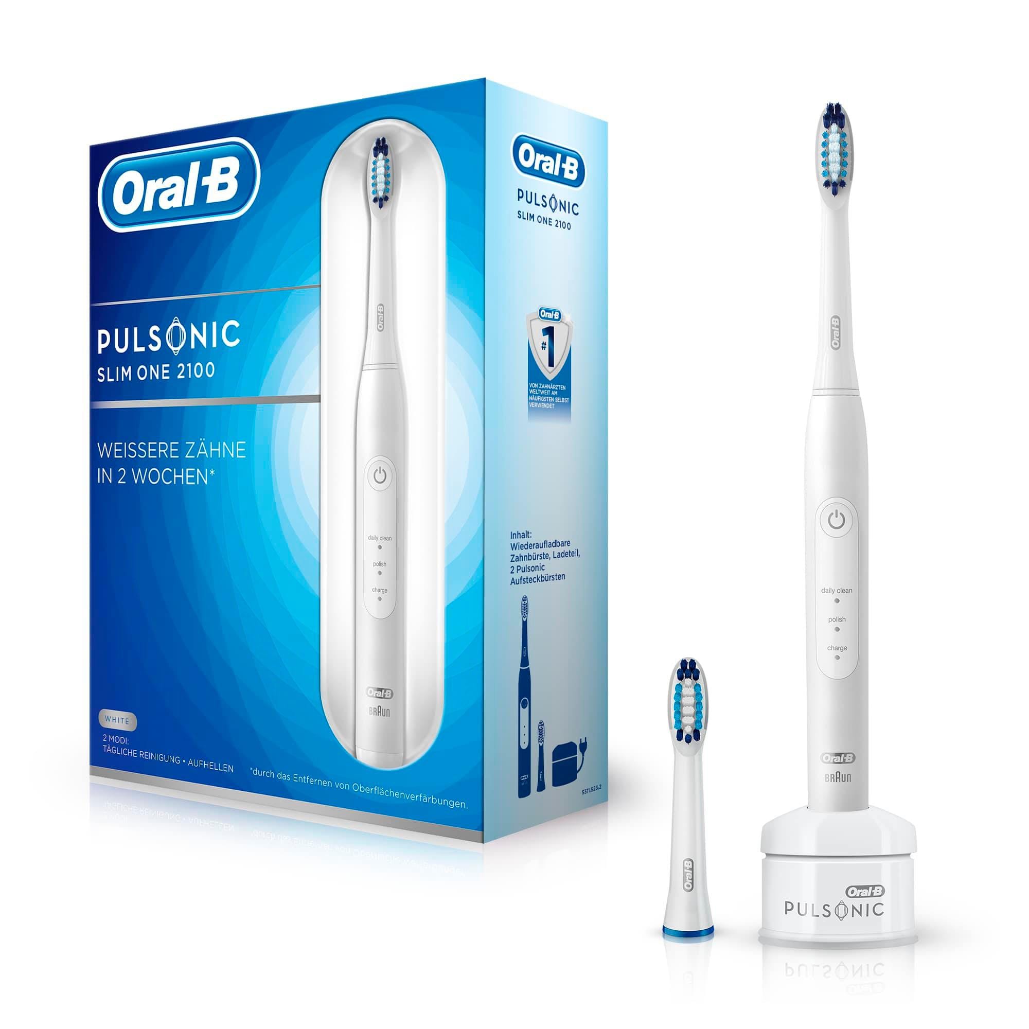 Oral B Schallzahnbürste »Pulsonic Slim 2100«, 2 St. Aufsteckbürsten ...