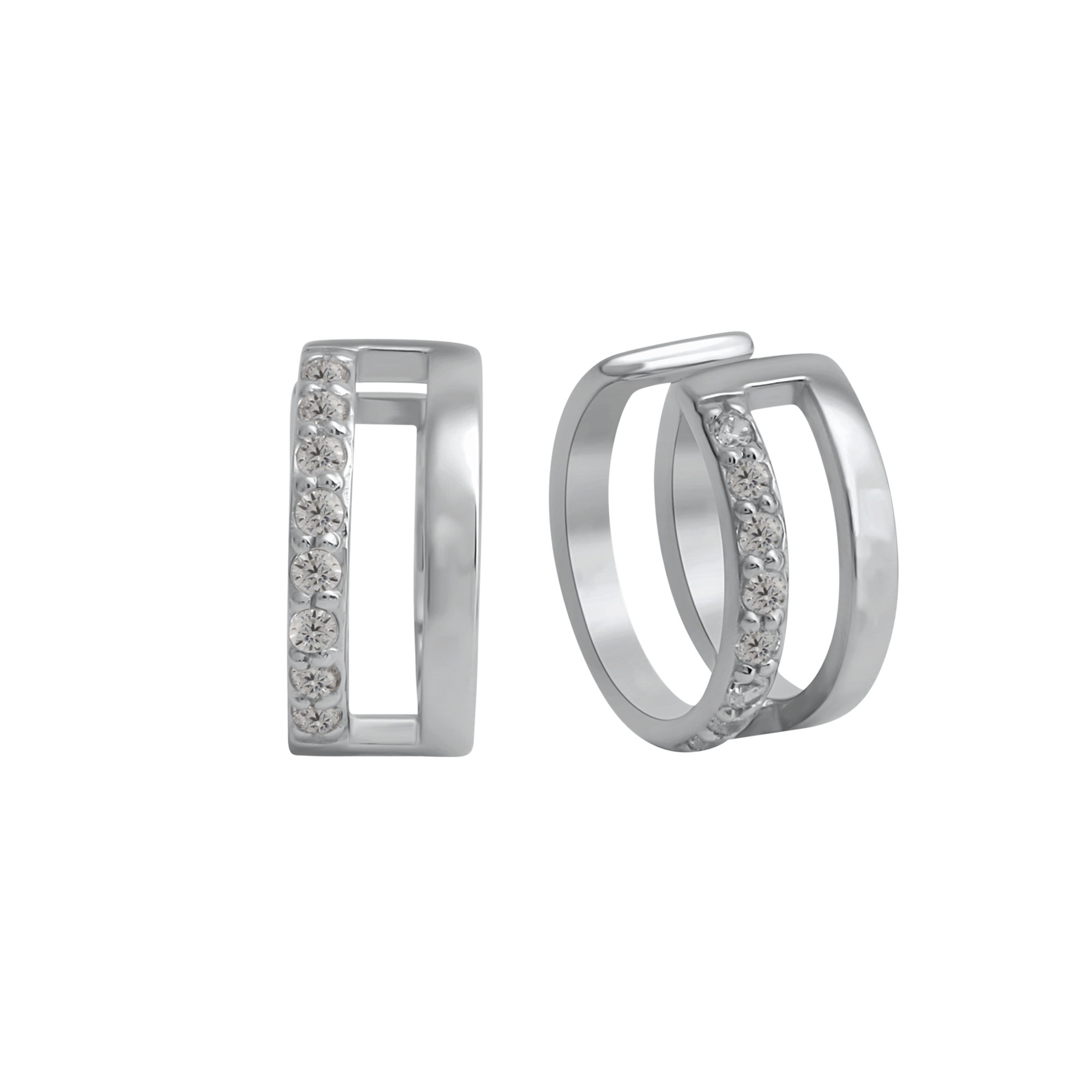 Vivance Paar Creolen »925-Sterling Silber rhodiniert Zirkonia« kaufen | BAUR