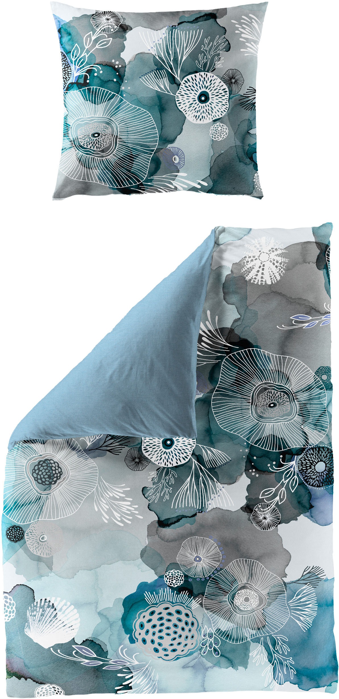 BIERBAUM Wendebettwäsche »Tom«, (2 tlg.), Mako-Satin, 100 % Baumwolle ...