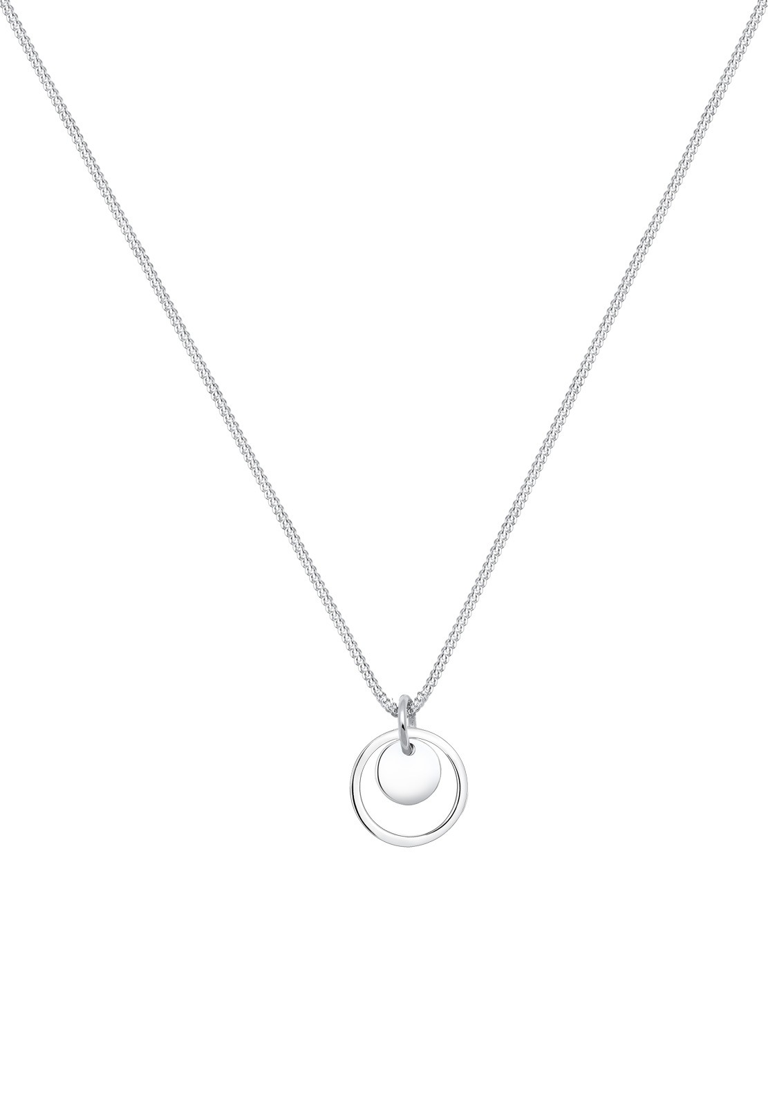 Kette Mit Rundem Anhanger Silber