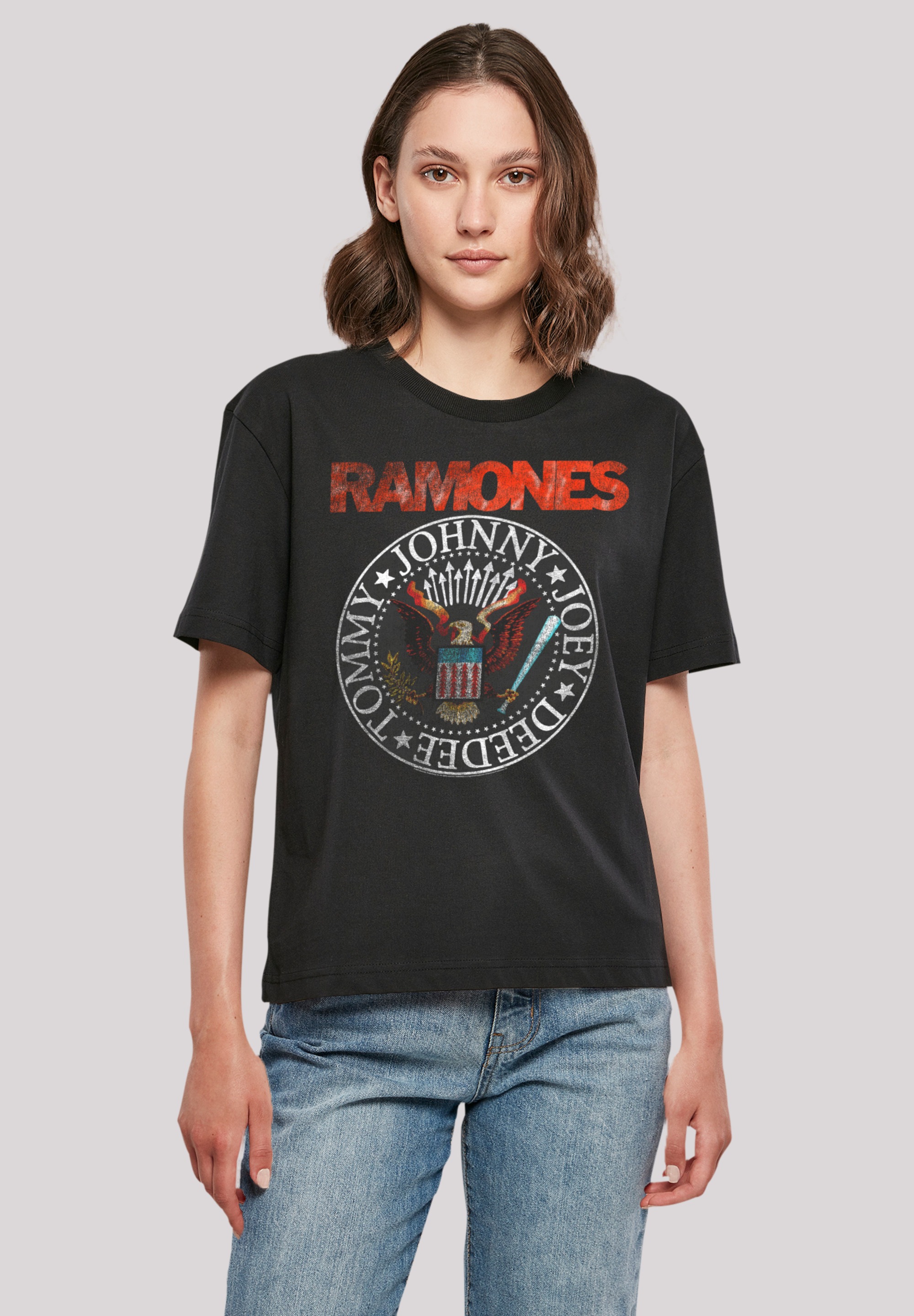 F4NT4STIC T-Shirt »Ramones Rock Musik Band VINTAGE EAGLE SEAL«, Premium Qualität, Band, Rock ...