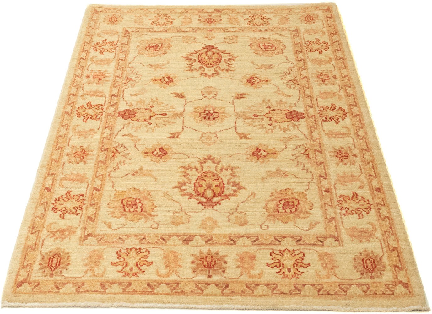 morgenland Wollteppich »Ziegler Teppich handgeknüpft beige«, rechteckig ...