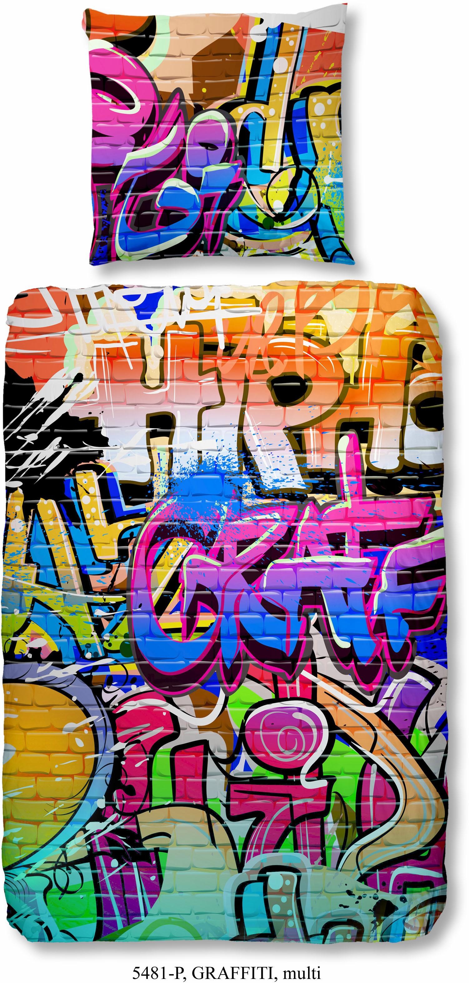 good morning Kinderbettwäsche »Graffiti«, (2 tlg.), im Graffitidesign ...