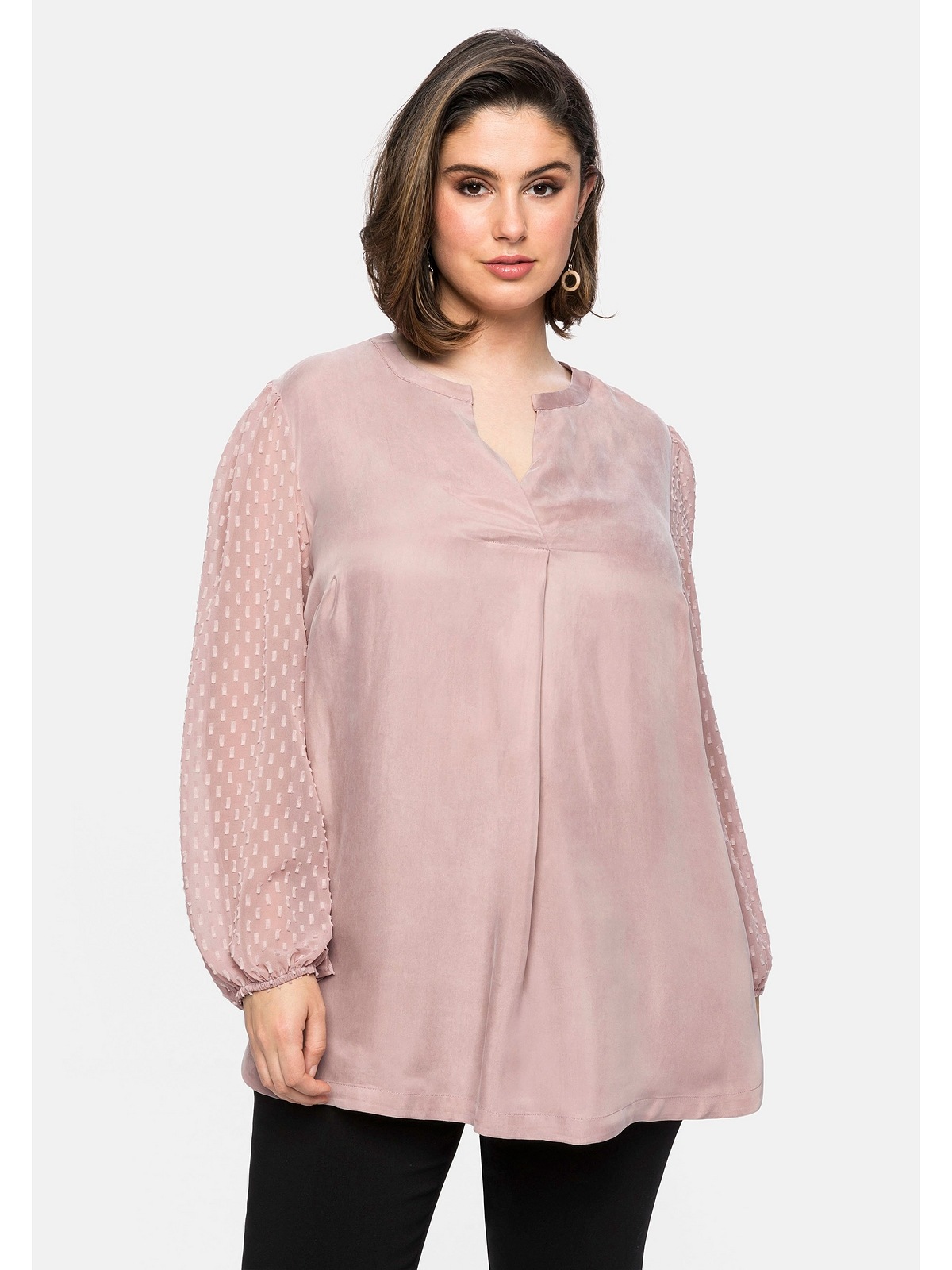 Black Friday Sheego Longtunika »Große Größen«, mit leicht transparenten ...