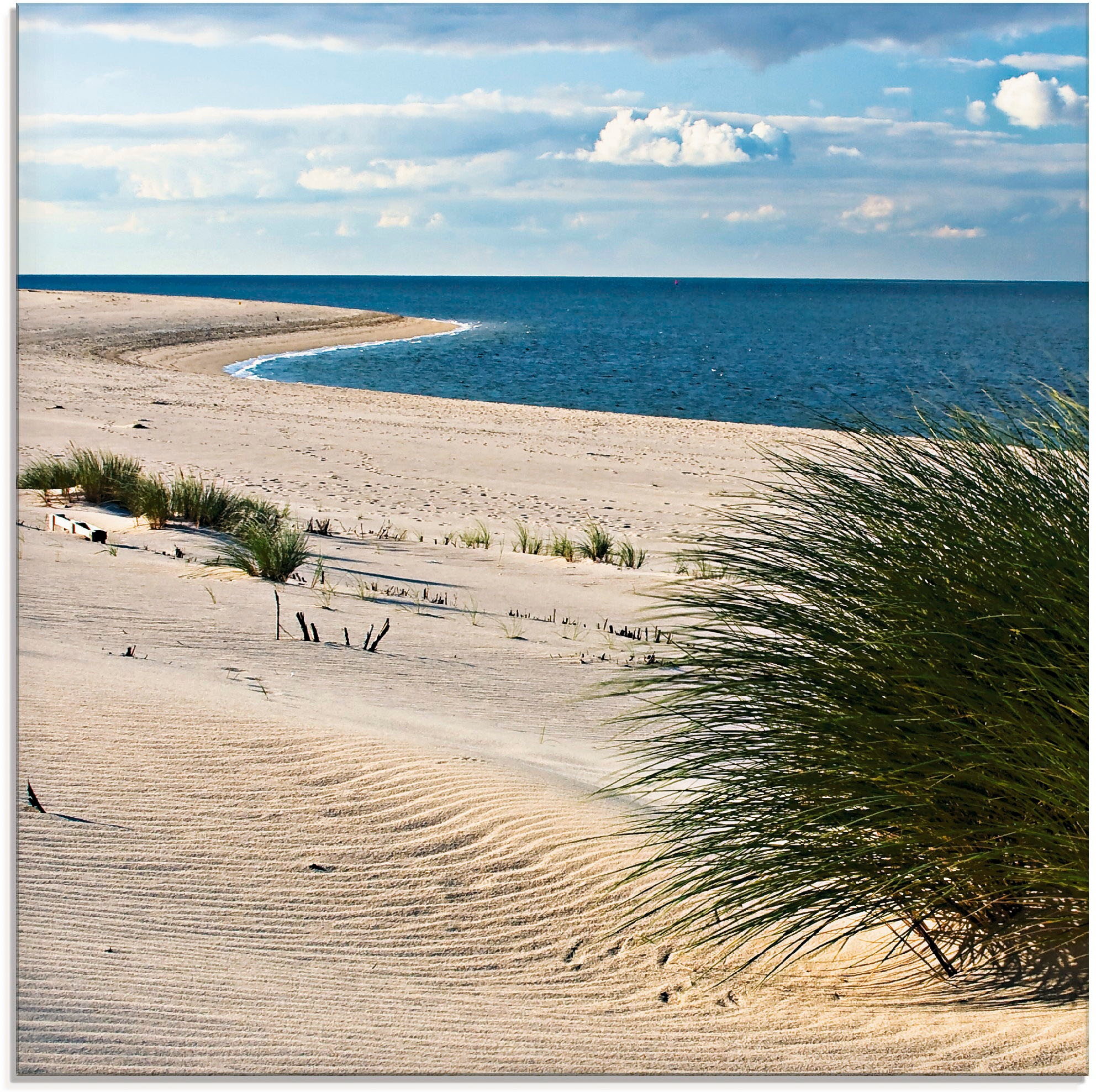 Artland Glasbild »Gras am Strand«, Strand, (1 St.), in verschiedenen ...