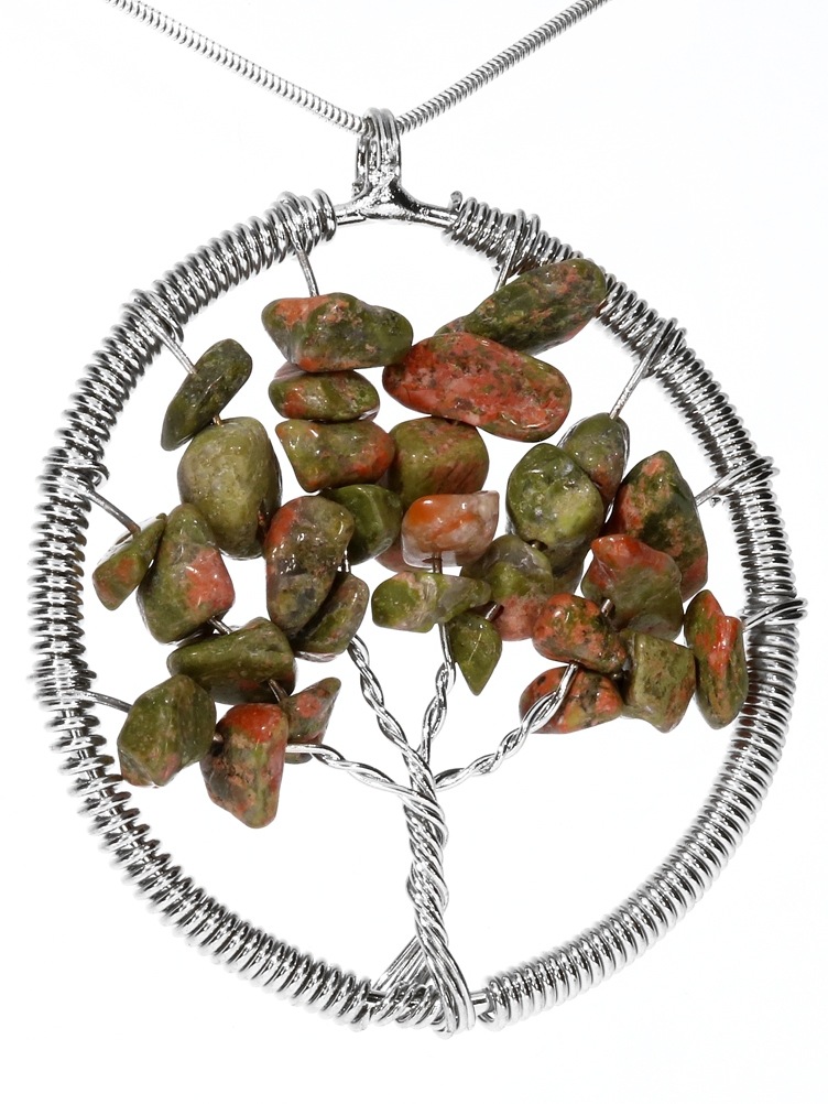Adelia´s Kettenanhänger »Landschaftsjaspis Baum des Lebens Edelstein ...